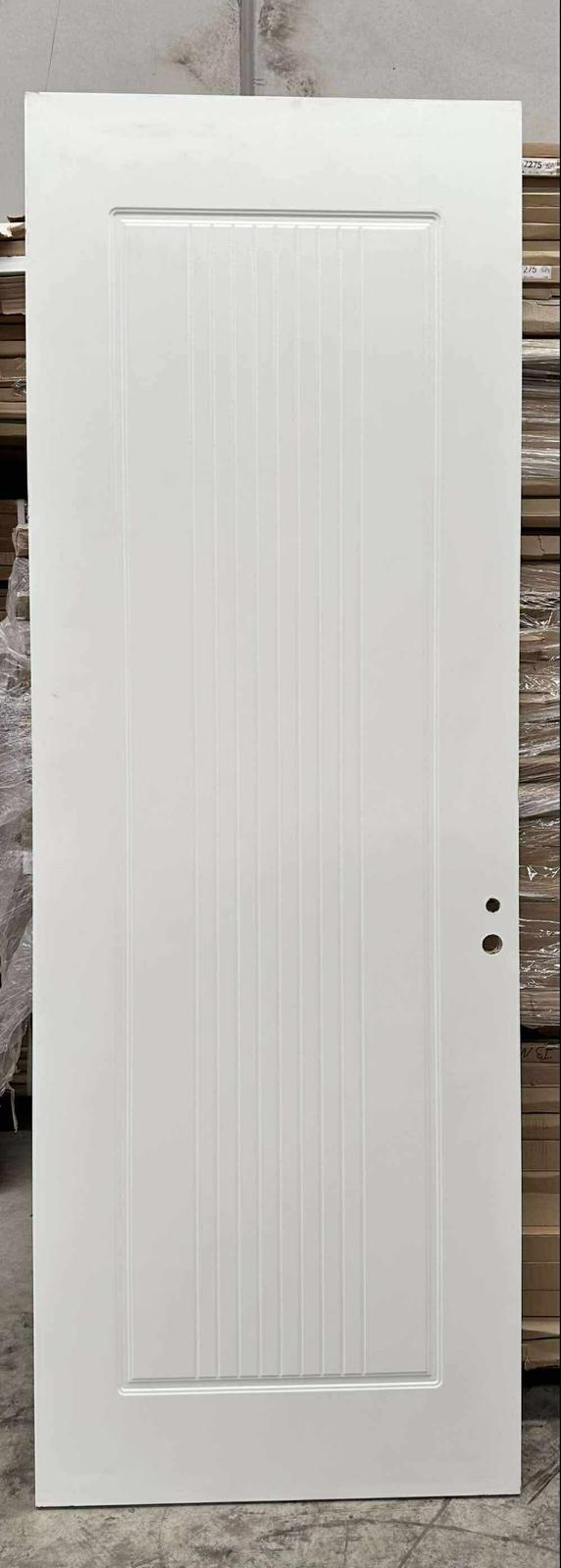 White Interior Door With Vertical Panel Design – Modern Smooth Finish ...