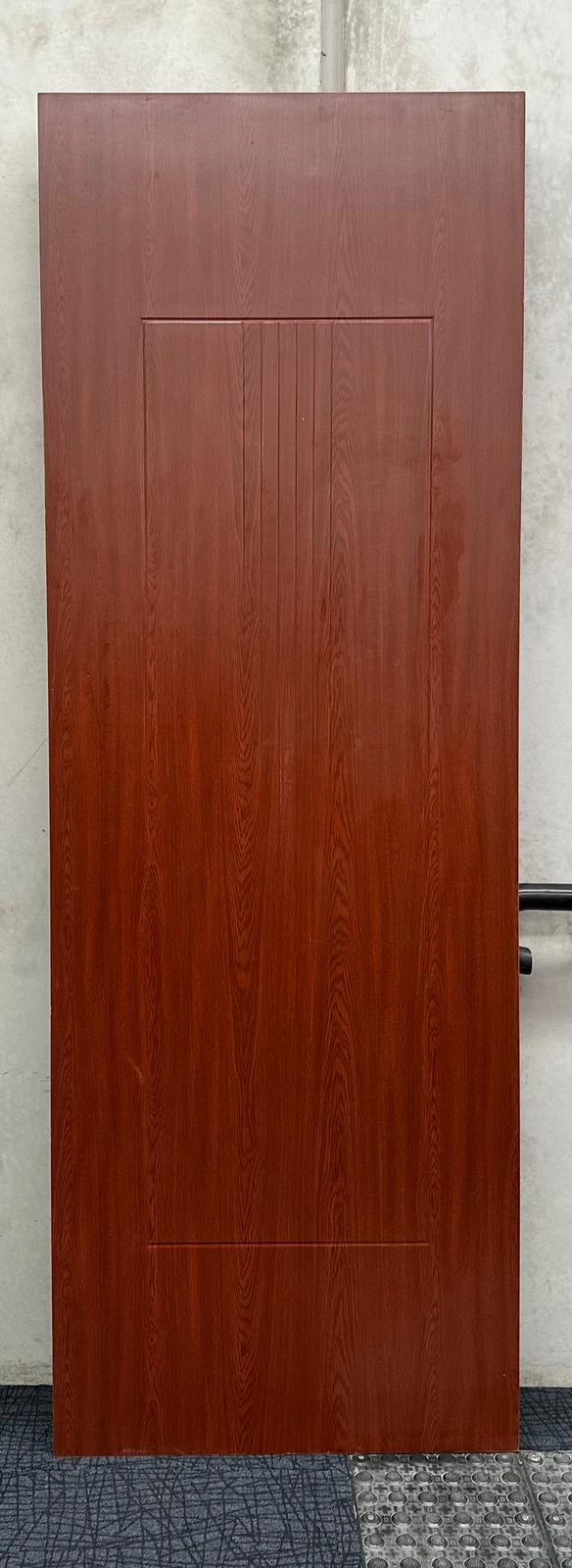 Red Timber-Style Interior Door – Vertical Line Panel Design – Prime ...